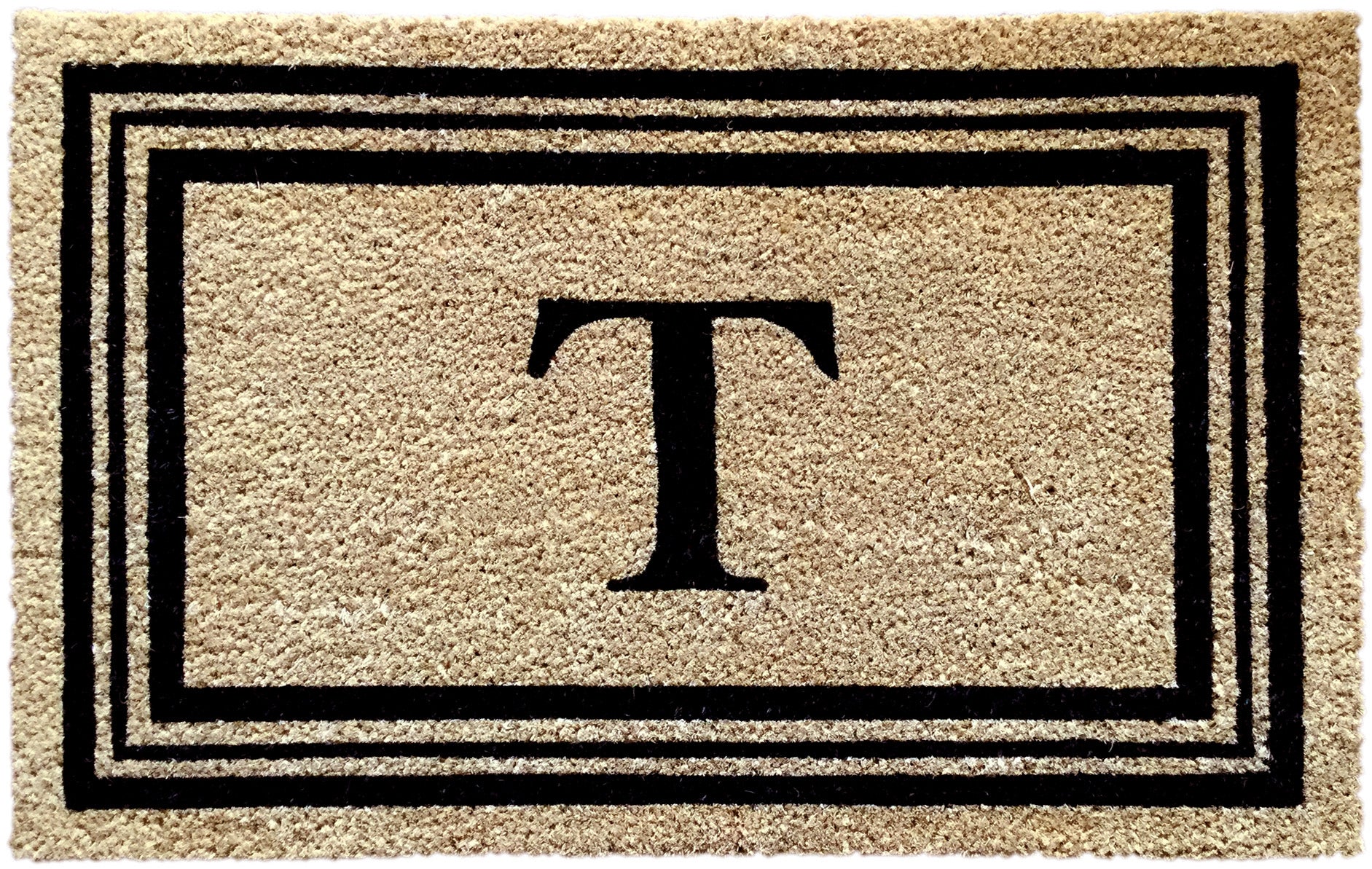 Monogram Letter T - 18x28 Printed Coir Rug – Kashi Home